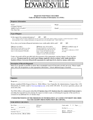 Fillable Online FOIA - Request for Public Records Fax Email Print - pdfFiller