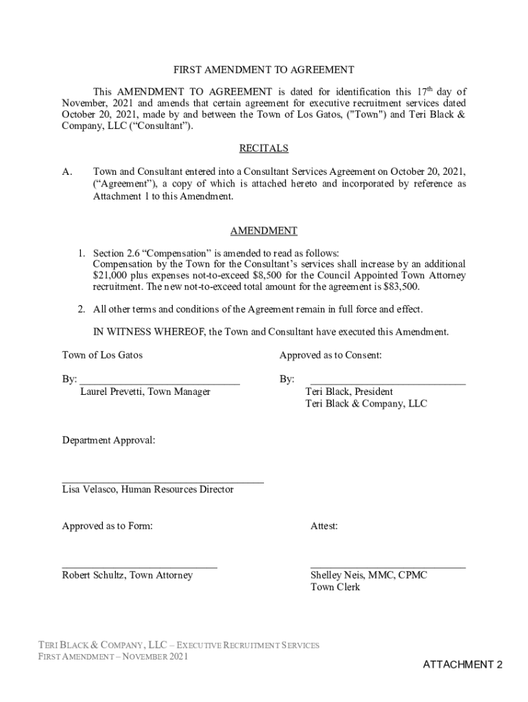 Fillable Online first amendment to agreement Fax Email Print - pdfFiller