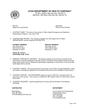 Fillable Online CONTRACT NAME: The name of this contract is Public ...