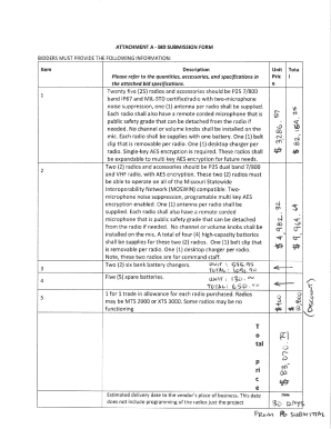 Fillable Online Attachment A - Bid Submission Form Fax Email Print ...