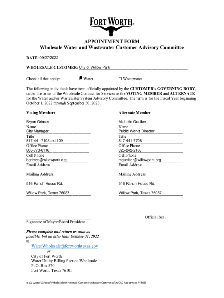 Fillable Online APPOINTMENT FORM Fax Email Print - pdfFiller