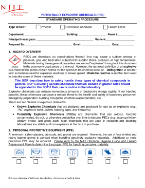 Fillable Online SOP for the safe use of cyanide compounds Date Fax Email Print - pdfFiller