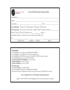 Fillable Online General Membership Form Template Fax Email Print ...