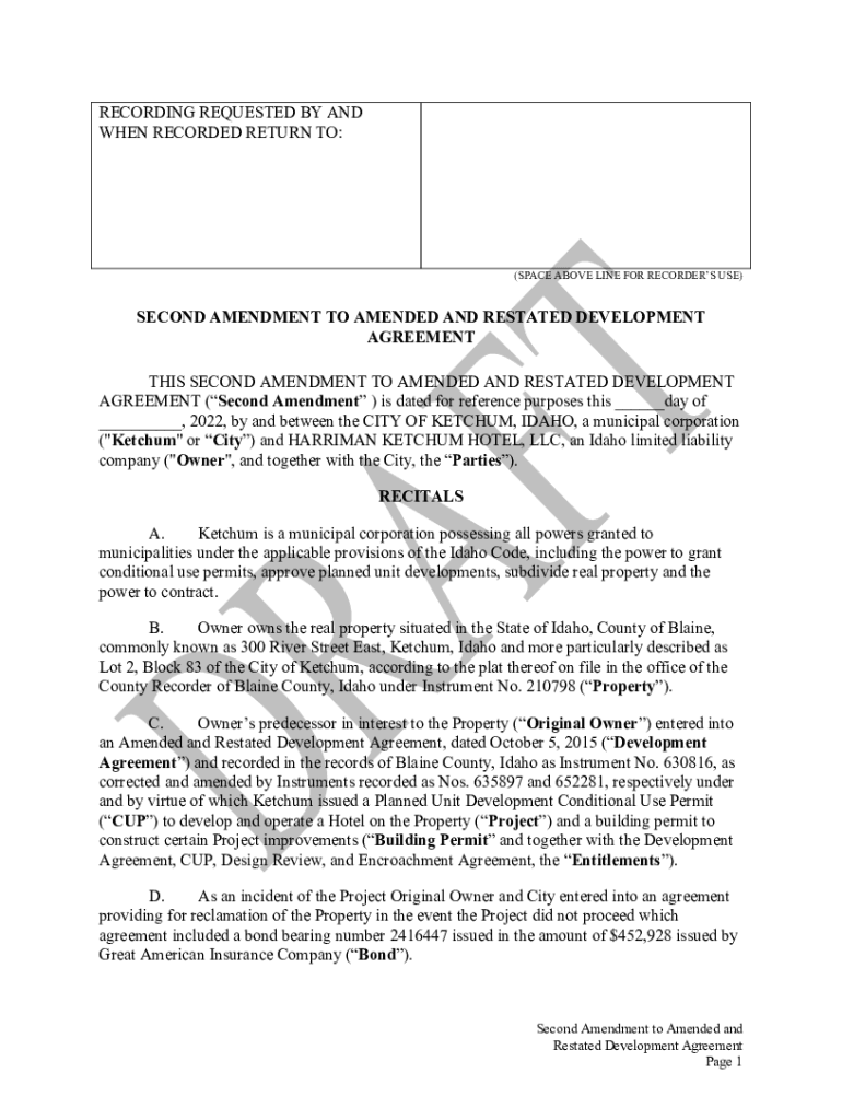Fillable Online City Draft Strada Docktown Development Agreement Fax Email Print - pdfFiller
