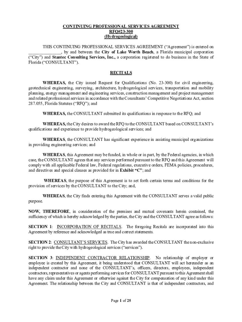 Fillable Online RFQ - Continuing Professional Engineering Services ...