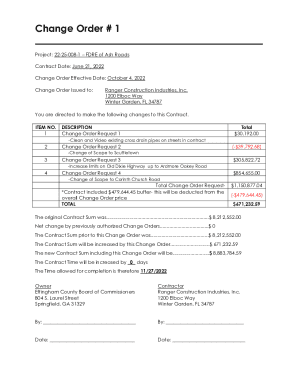 Fillable Online What Is A Construction Change Order? Process & Tips Fax ...