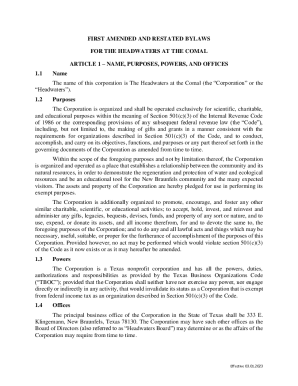 Fillable Online first amended and restated bylaws Fax Email Print ...