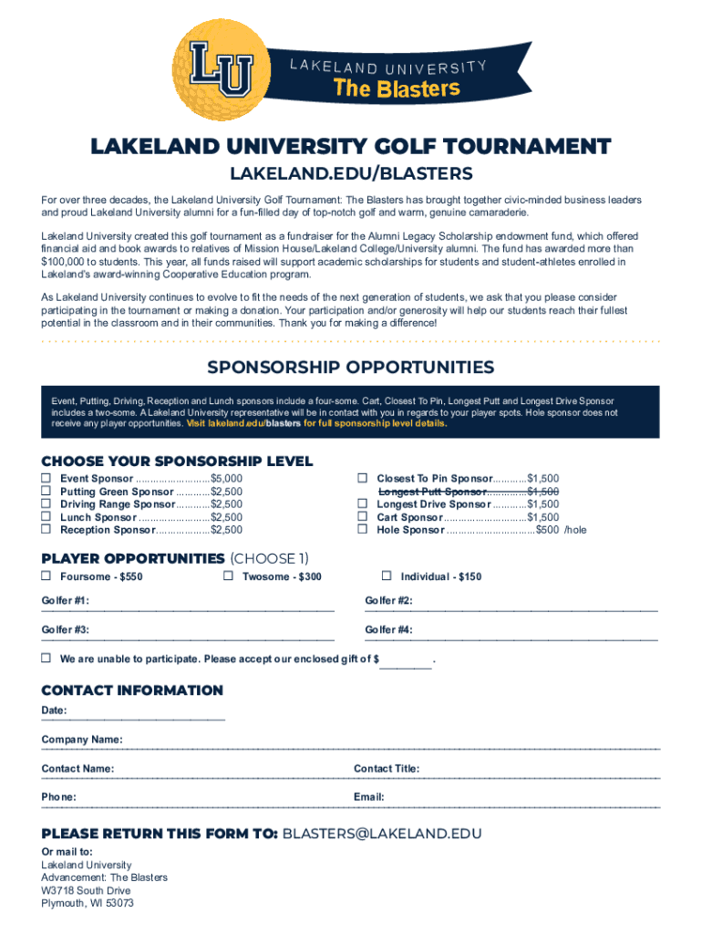 Fillable Online The Lakeland Foundation Laker Scramble - Perfect Golf Event Fax Email Print ...