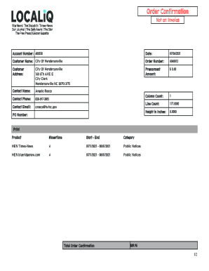 Fillable Online Order Confirmation Fax Email Print - pdfFiller