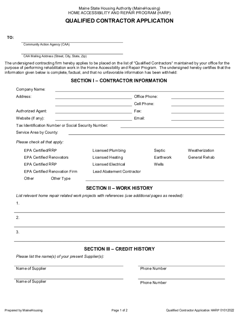 Fillable Online home Repair Program Brochure - Maine State Housing ...