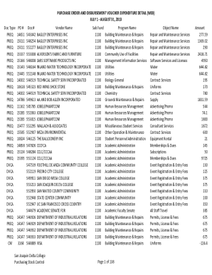 Fillable Online purchase order and disbursement voucher expenditure ...