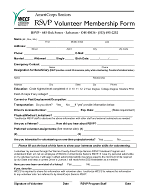 Fillable Online Members and Volunteers Fax Email Print - pdfFiller