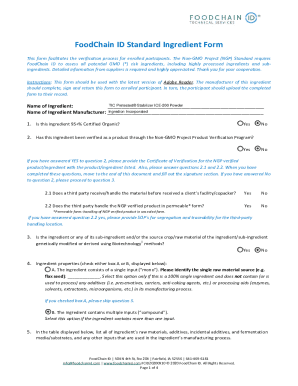 Fillable Online Non-GMO Project verification moving to ingredient ...