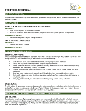 Fillable Online Prepress Technician: What Is It? and How to Become One ...