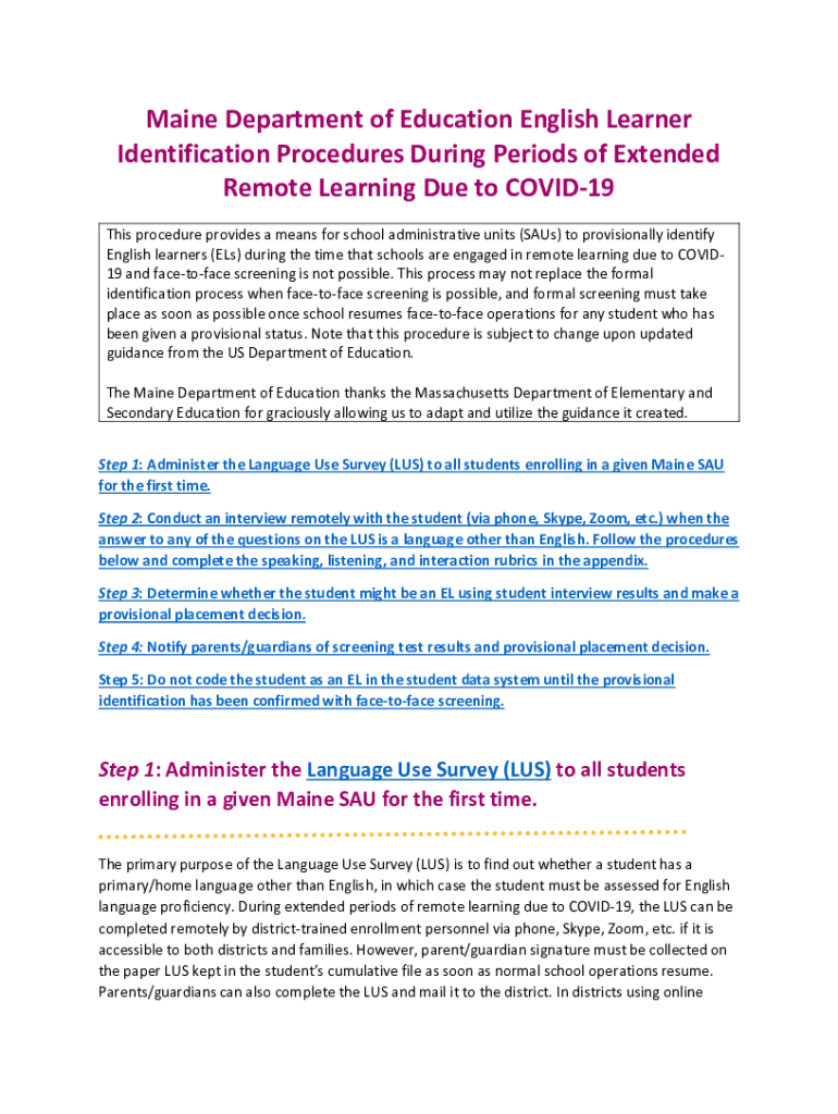 Fillable Online Guidance on the Provisional Identification and ...