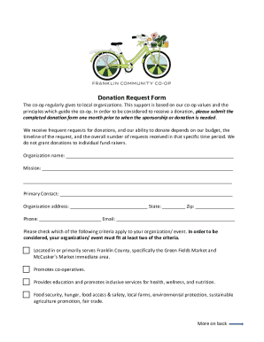 Fillable Online Donations and Request Form Fax Email Print - pdfFiller