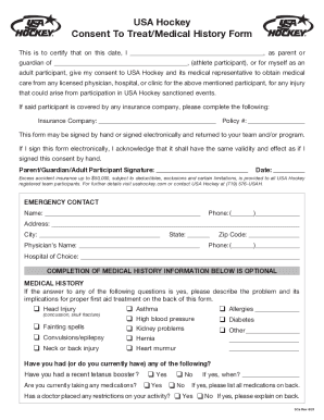 Fillable Online Consent To Treat/Medical History Form Fax Email Print - pdfFiller