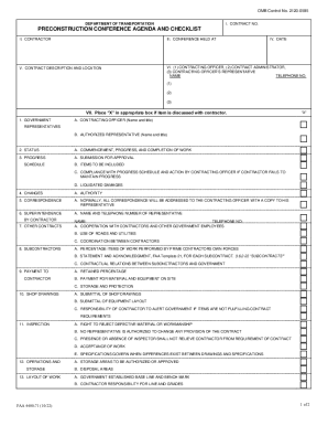 Fillable Online Construction Agenda and Checklist Form. Construction Agenda and Checklist Form ...