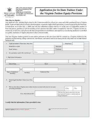 Fillable Online Application for In-State Tuition Under the Virginia ... Fax Email Print - pdfFiller