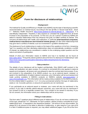 Fillable Online Form for disclosure of relationships Fax Email Print - pdfFiller