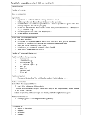 Fillable Online Free Recipe Template (Editable)Edit Online / Word / PDF ...