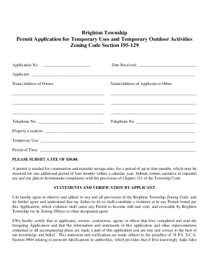 Fillable Online Permit Application for Temporary Uses and Temporary ...