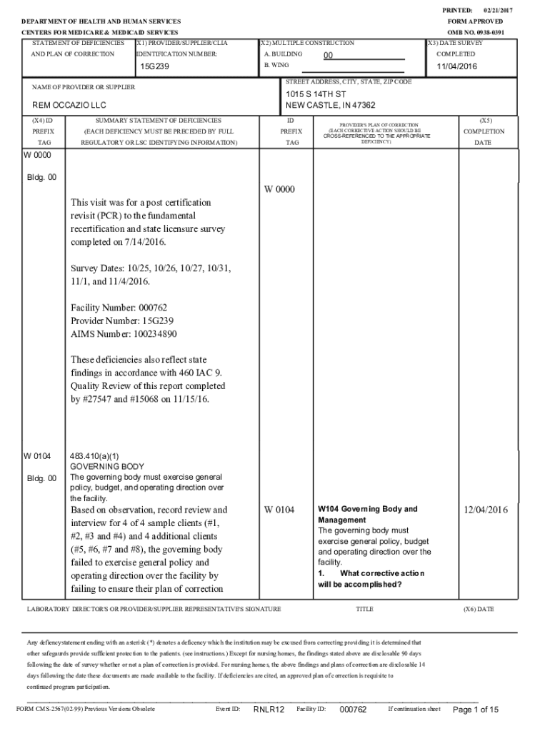 Fillable Online This visit was for a post certification revisit (PCR ...