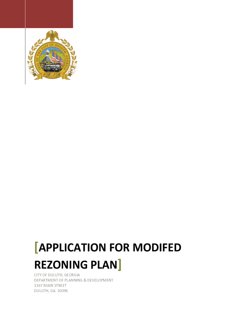 Fillable Online APPLICATION FOR MODIFIED REZONING PLAN Fax Email Print ...