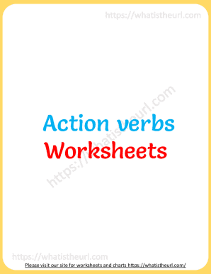 Fillable Online Action Verbs Worksheets for Grade 1 Fax Email Print ...