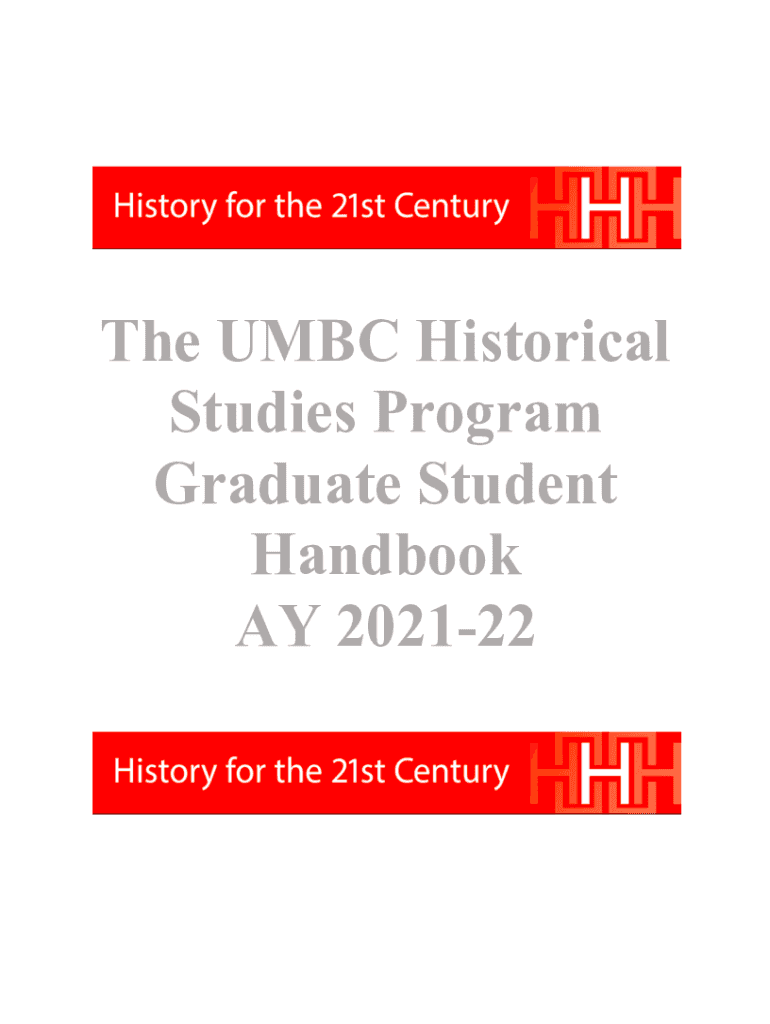 Fillable Online History Graduate Student Handbook, AY 21-22.doc Fax ...