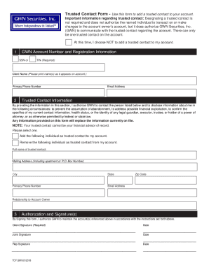 Fillable Online TRUSTED CONTACT DESIGNATION FORM Fax Email Print ...