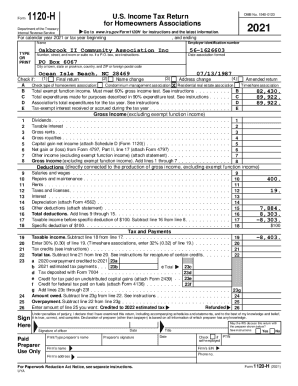 Fillable Online About Form 1120-H, U.S. Income Tax Return ... Fax Email ...