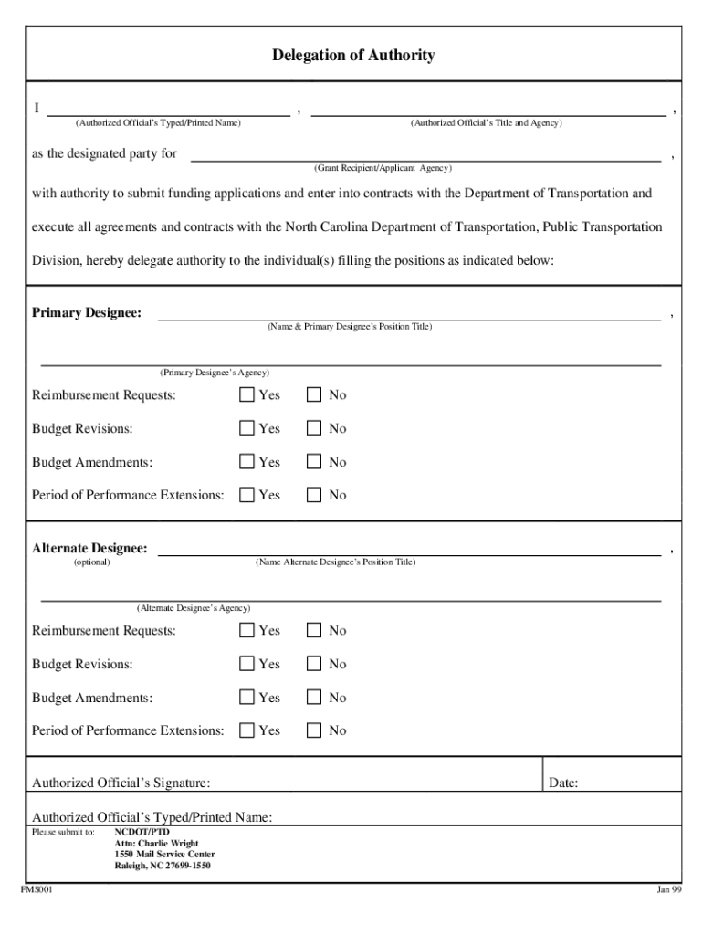 Fillable Online Delegation of Authority Form.doc Fax Email Print - pdfFiller