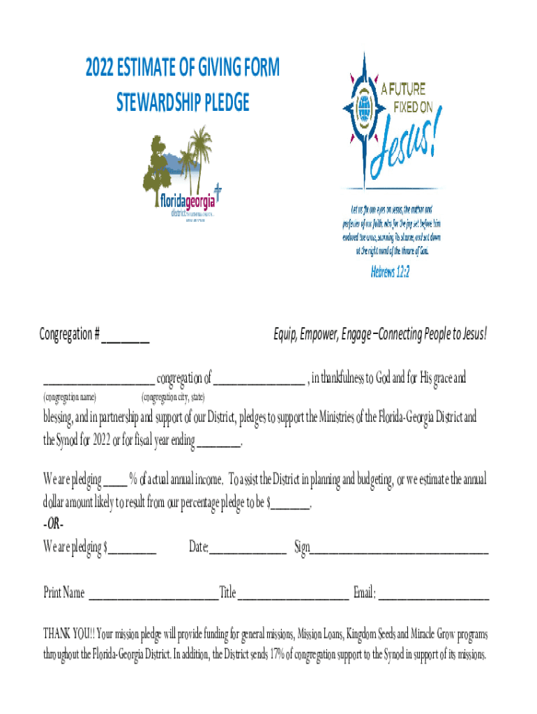 Fillable Online Estimate of Giving Sheet - Salem UMC Fax Email Print ...