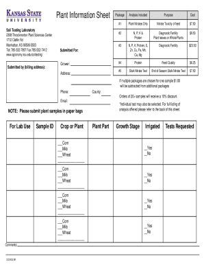 Fillable Online Plant Information Sheet Fax Email Print - pdfFiller