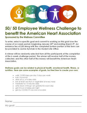 Fillable Online 50 Employee Wellness Challenge to benefit the American ...