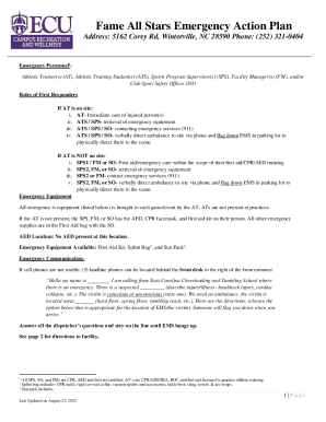 Fillable Online Hoke County High School Athletic Emergency Action Plan Fax Email Print - pdfFiller