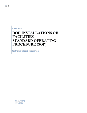 Fillable Online DOD INSTALLATIONS OR FACILITIESSTANDARD OPERATING ...