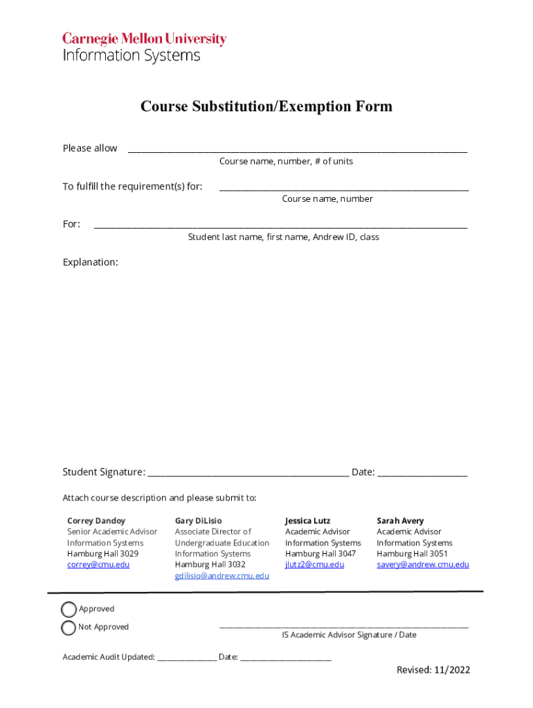 Fillable Online Request to Exempt/Substitution of Required MSW Course Fax Email Print - pdfFiller