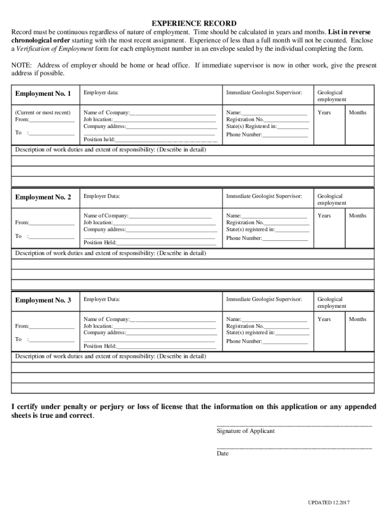 Fillable Online Reverse Chronological CV How to Guide With Template