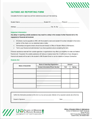 Fillable Online med und OUTSIDE AID REPORTING FORM Fax Email Print ...