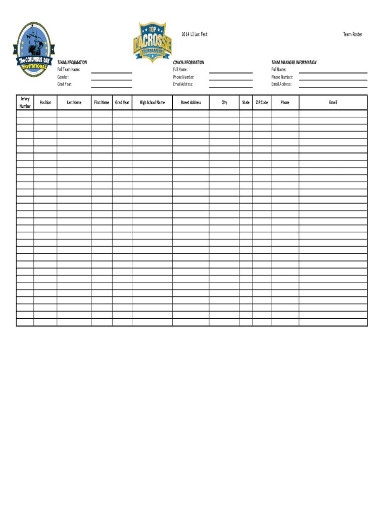 Fillable Online ROSTER FORM Fax Email Print - pdfFiller