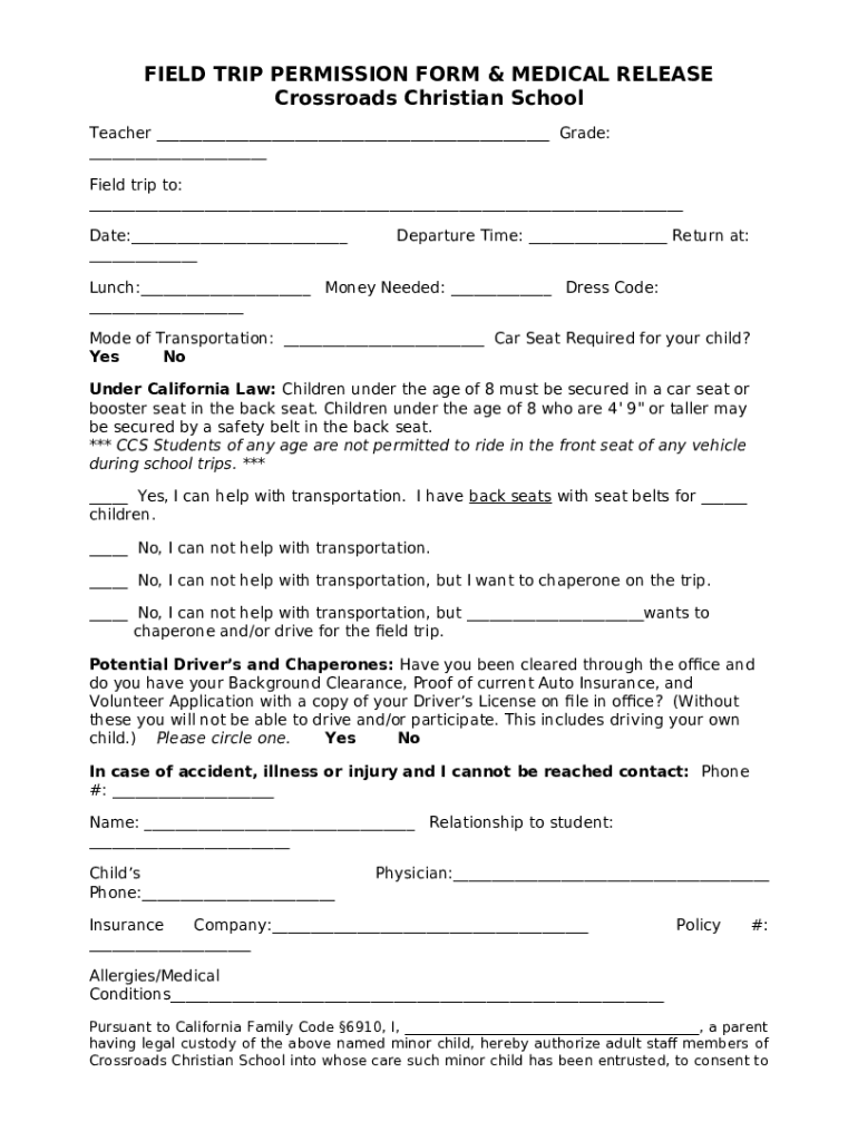 Field Trip Permission .doc -Connect Suite Doc Template | pdfFiller