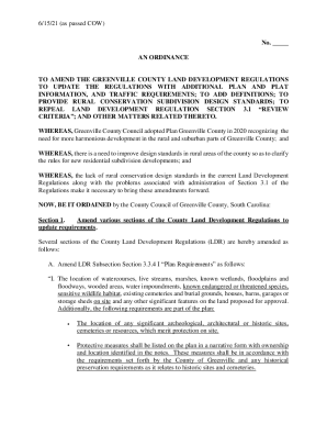 Fillable Online to amend the greenville county land development regulations Fax Email Print ...