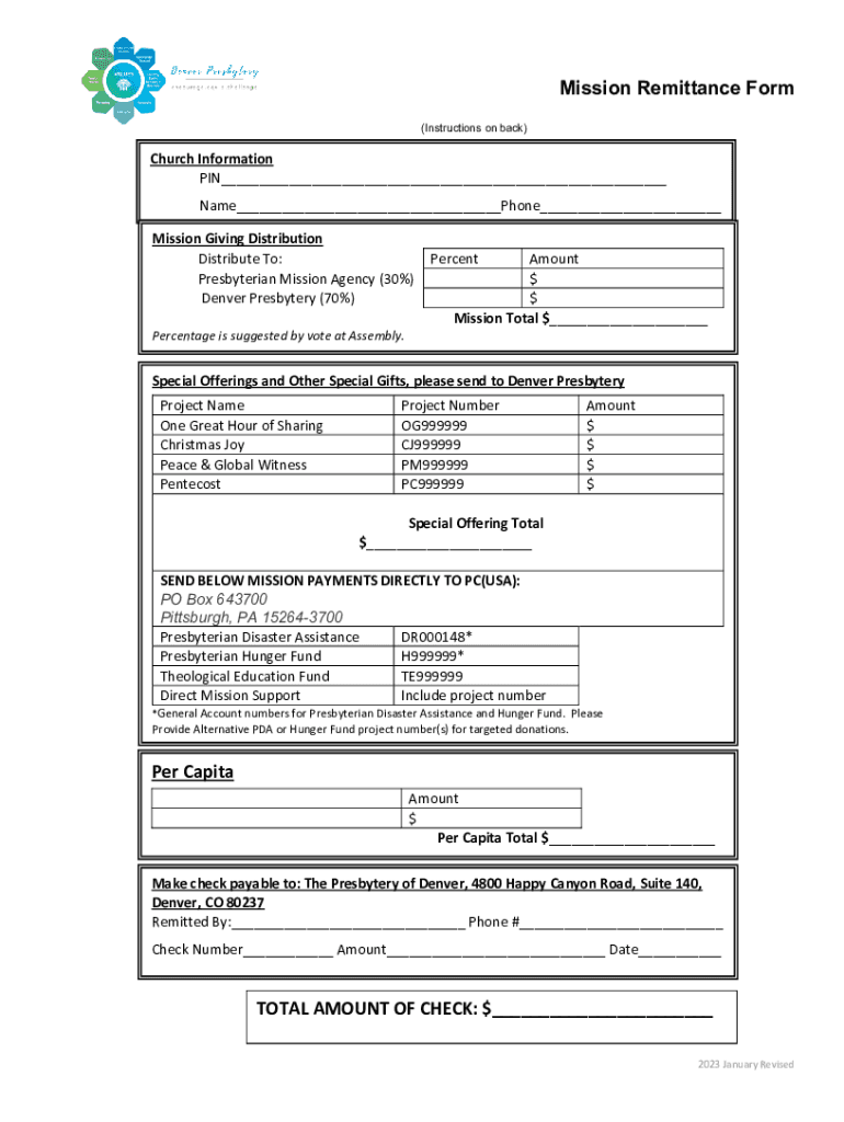 Fillable Online how to create presbytery remittance forms Fax Email ...