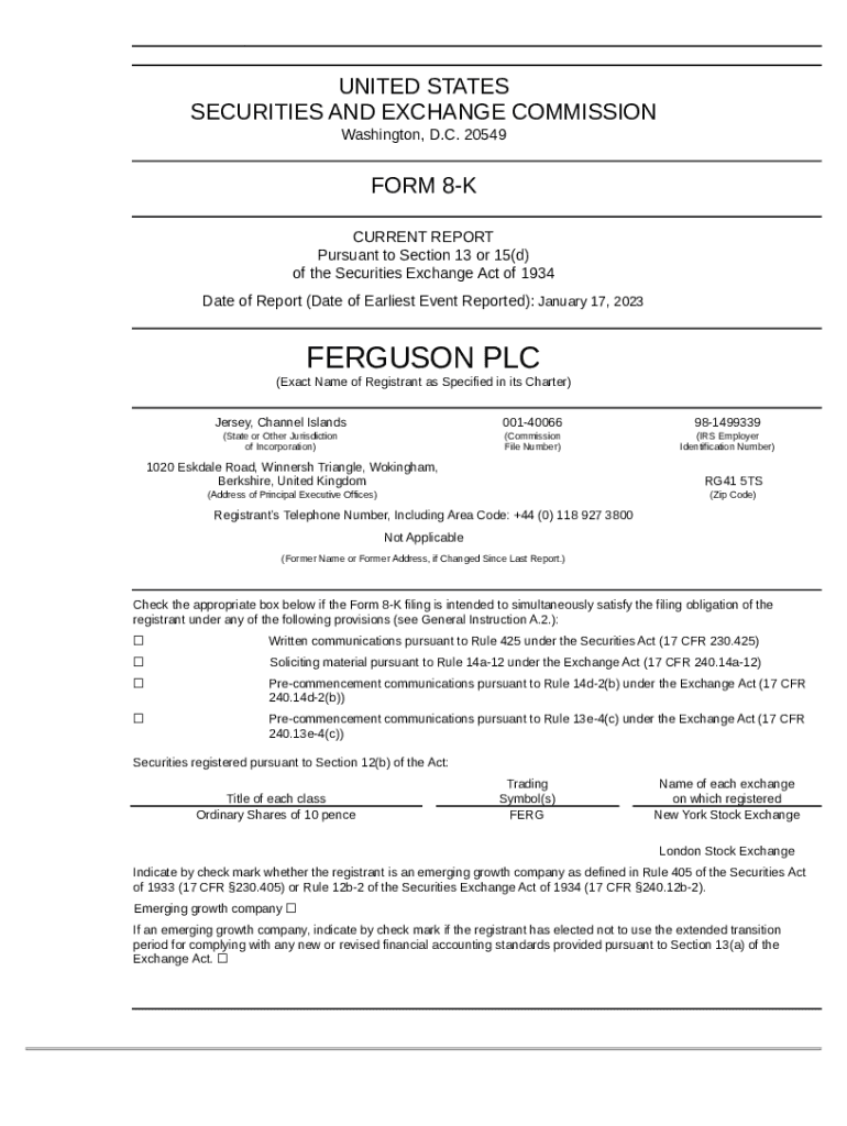 Ferguson plc (. EDGAR Online Pro Doc Template | pdfFiller