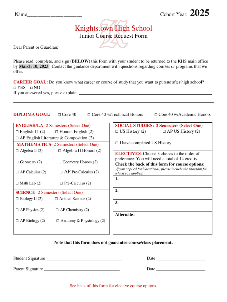 Fillable Online Dual-Enrollment Course Request form Fax Email Print - pdfFiller
