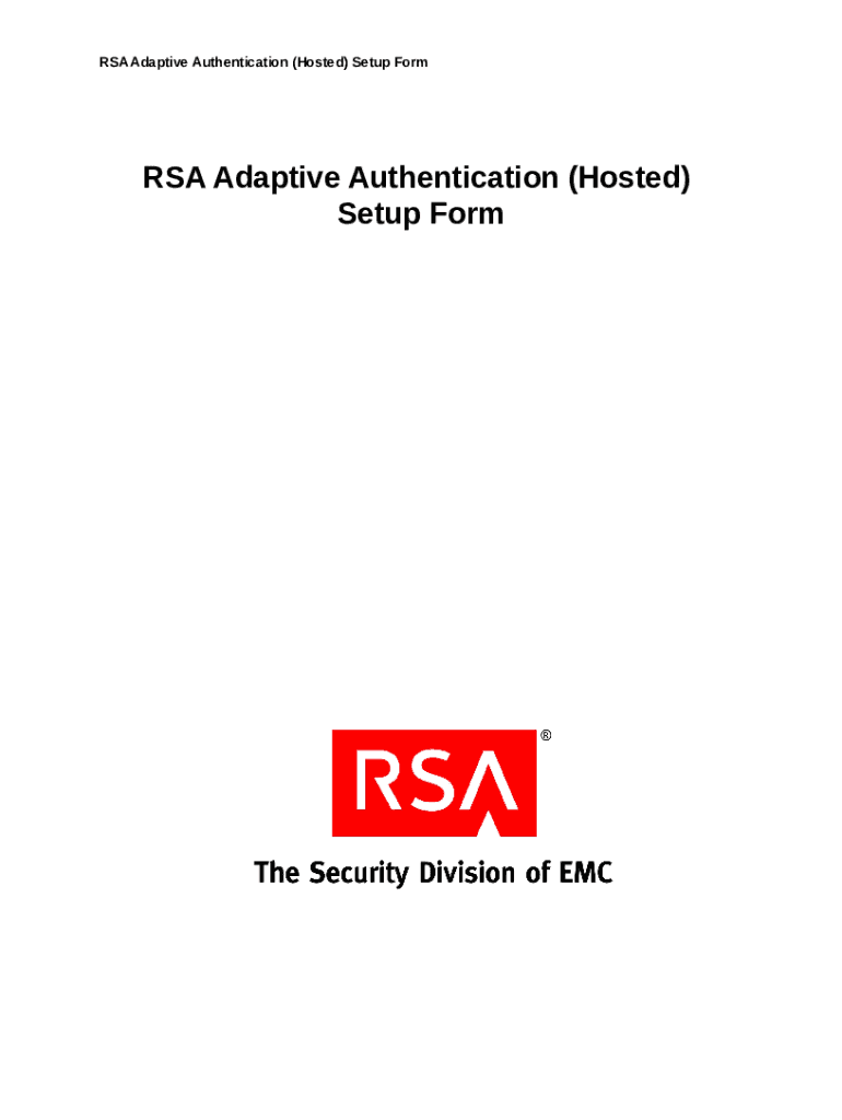 Adaptive Authentication (Hosted) 11 Setup Doc Template | pdfFiller