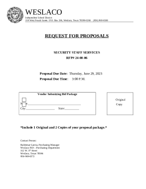 REQUEST FOR PROPOSALS FOR SECURITY GUARD ... Doc Template | pdfFiller