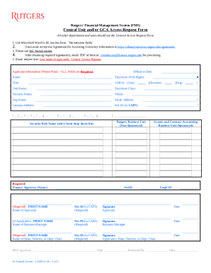 Central Access Request Doc Template | pdfFiller